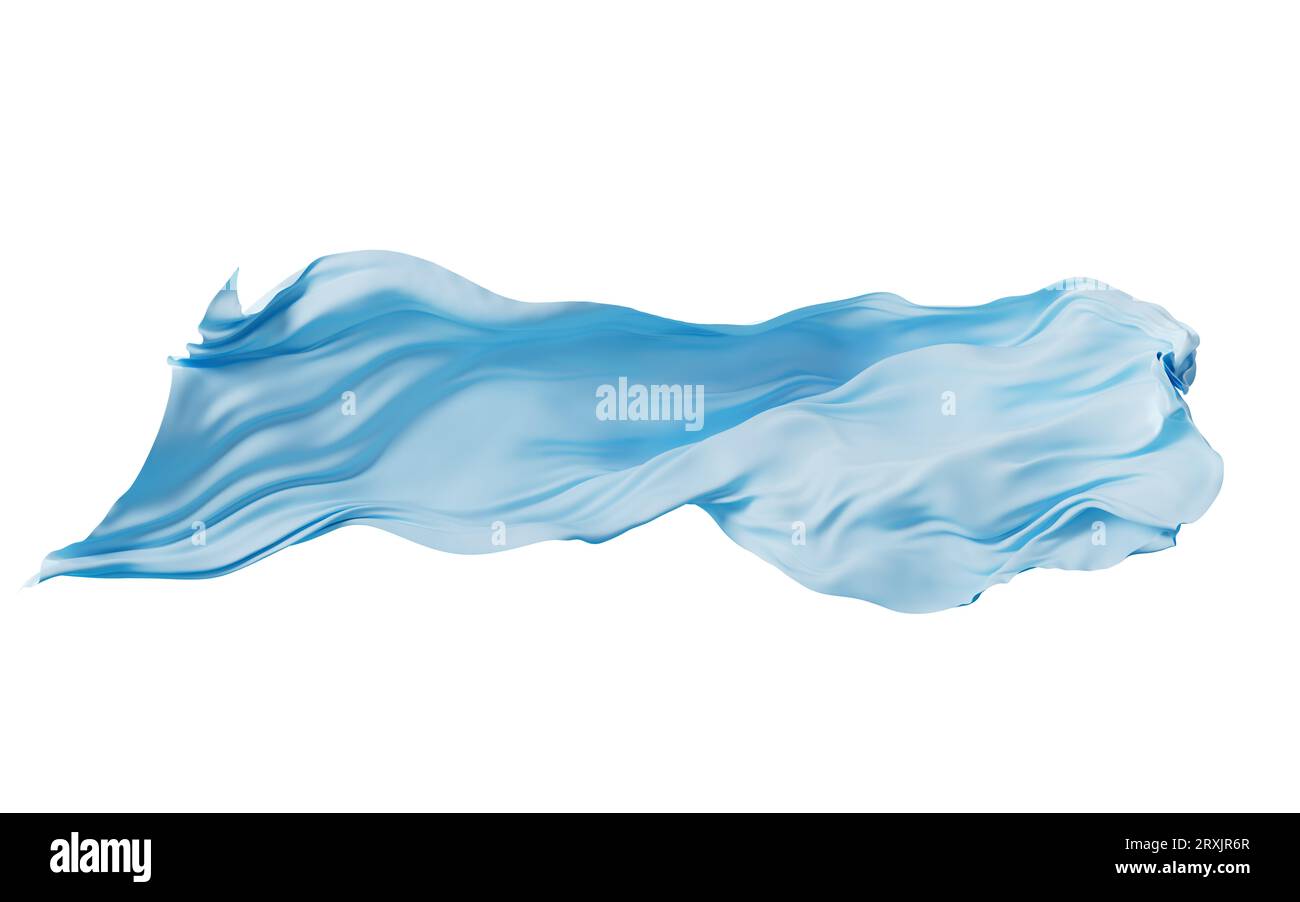 Smooth blue wave cloth, 3d rendering. Digital drawing Stock Photo - Alamy