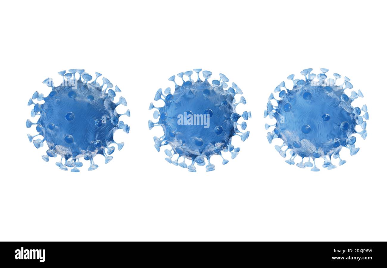 Transparent blue virus, 3d rendering. Digital drawing Stock Photo - Alamy