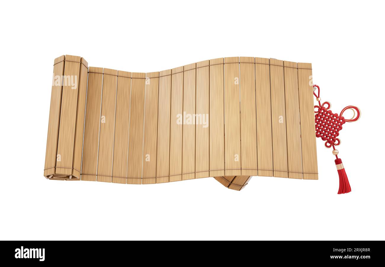 Retro Chinese acient bamboo slip, 3d rendering. Digital drawing Stock ...