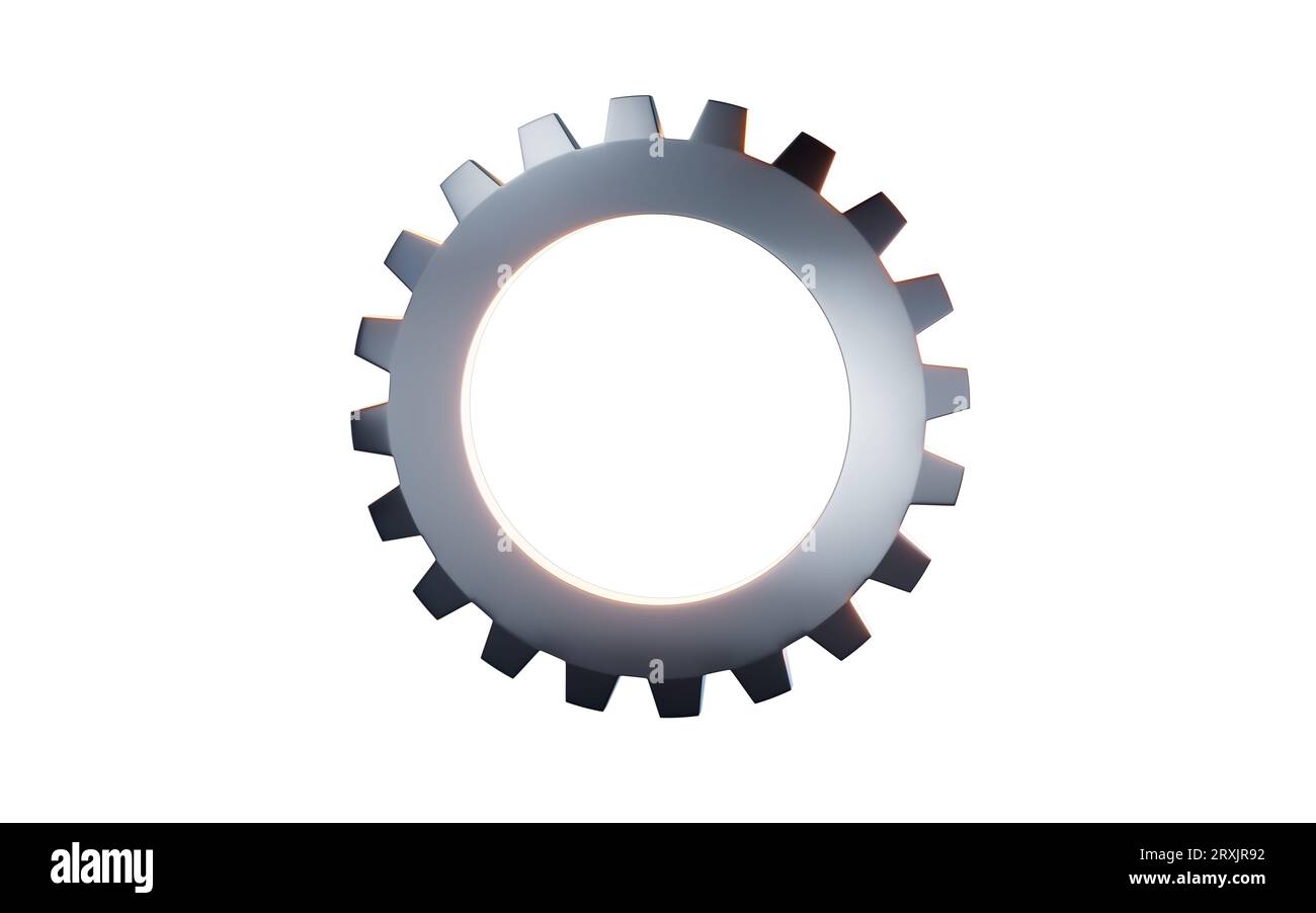 Mechanical gear with industry technology, 3d rendering. Digital drawing ...
