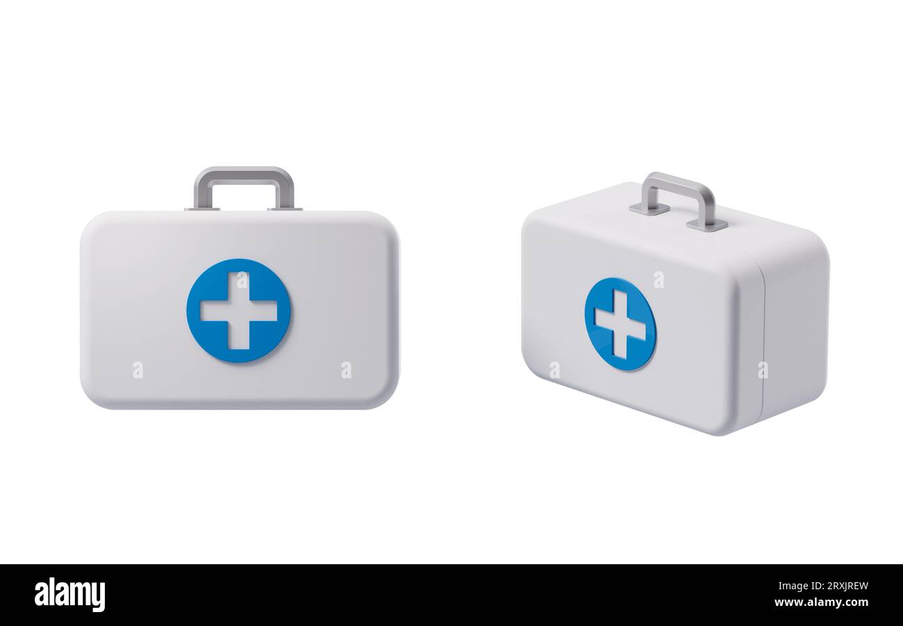 White health care medical box, 3d rendering. Digital drawing Stock ...