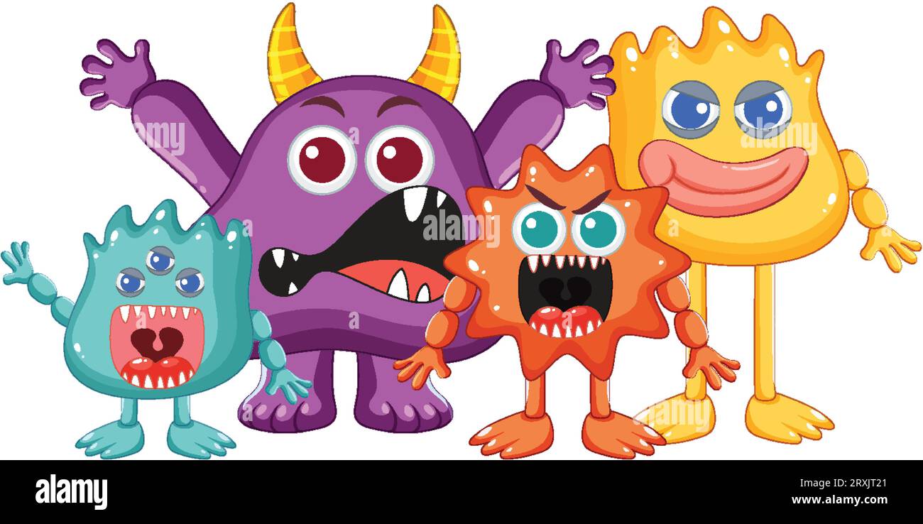 Monster friends vector vectors hi-res stock photography and images - Alamy