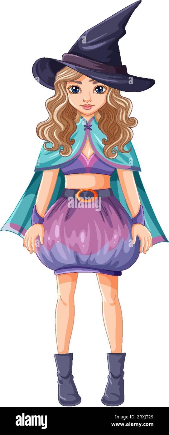 Cute witch cartoon character illustration Stock Vector Image & Art - Alamy