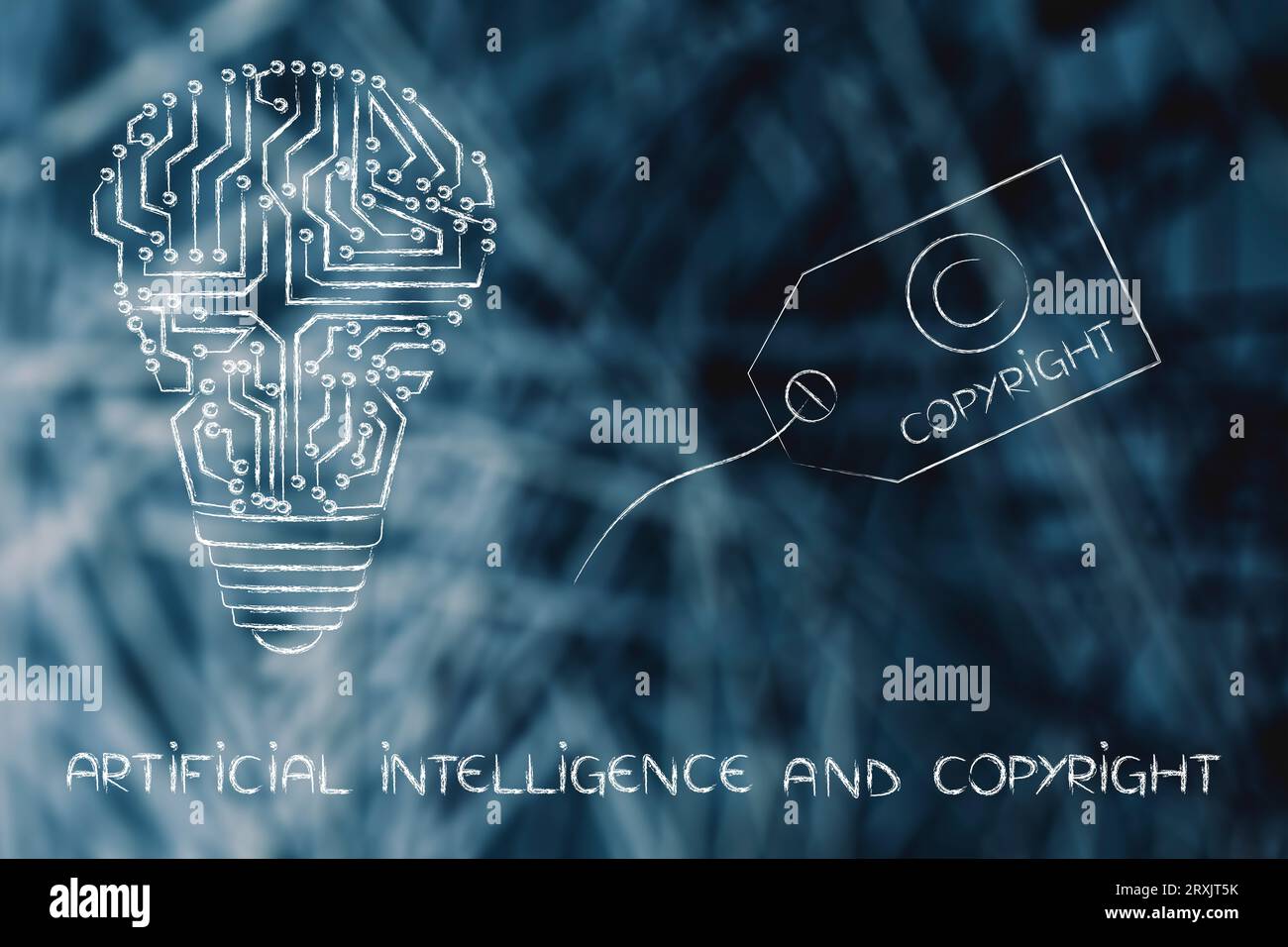 artificial intelligence and copyright conceptual image, text and ...