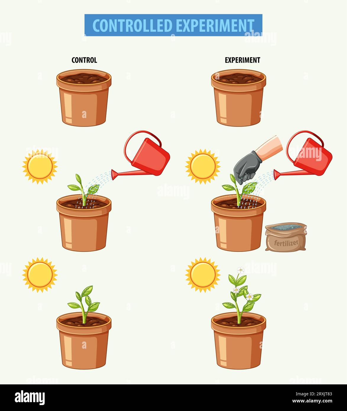 A vector cartoon illustration depicting a scientific test in biology ...