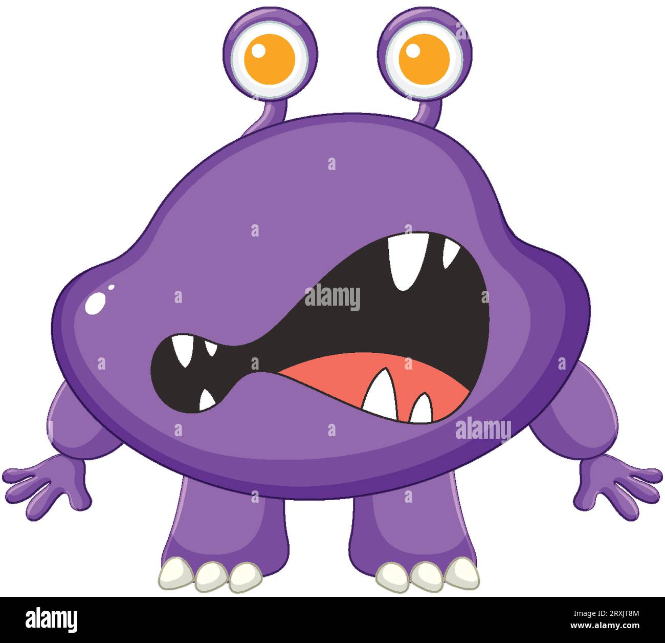 A vibrant vector illustration of a purple alien monster Stock Vector ...