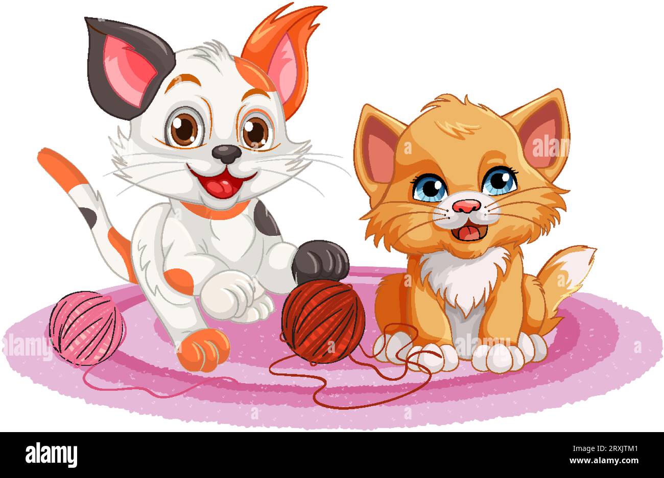 Cute domestic kittens playing Stock Vector Images - Alamy