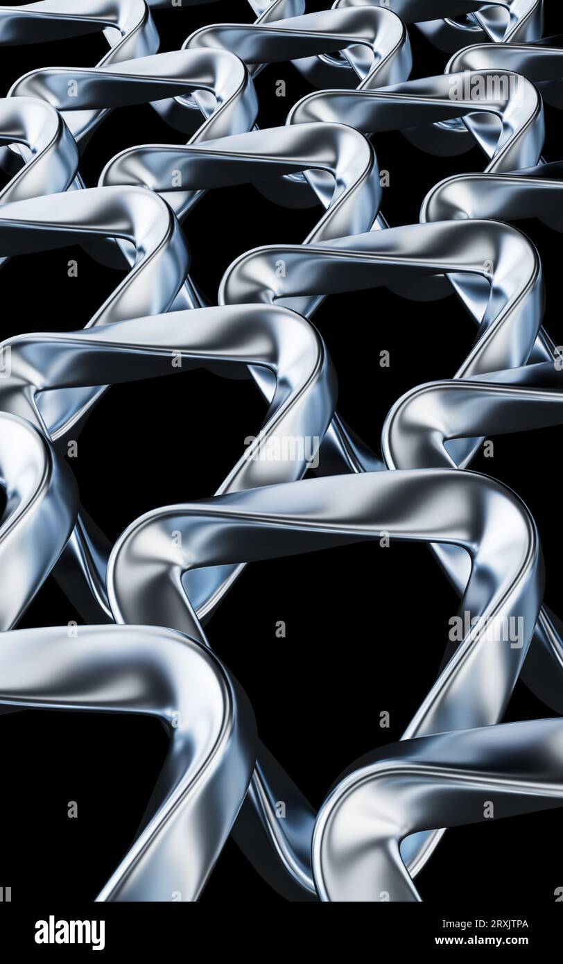 Metallic curve geometry background, 3d rendering. Digital drawing Stock ...