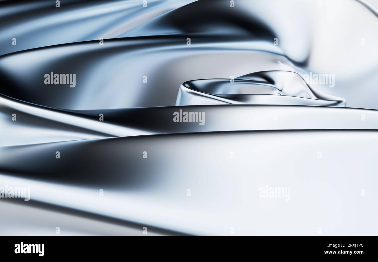 Metallic curve geometry background, 3d rendering. Digital drawing Stock ...