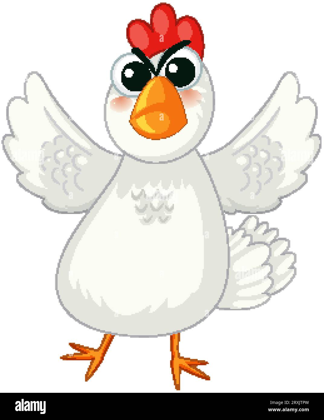 A vector cartoon illustration of an angry chicken standing Stock Vector ...