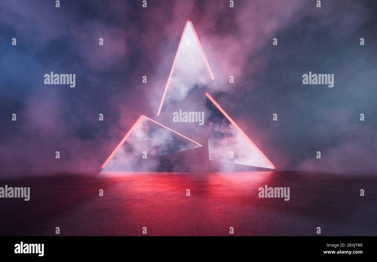 Dark room with smoke effect, 3d rendering. Digital drawing Stock Photo ...