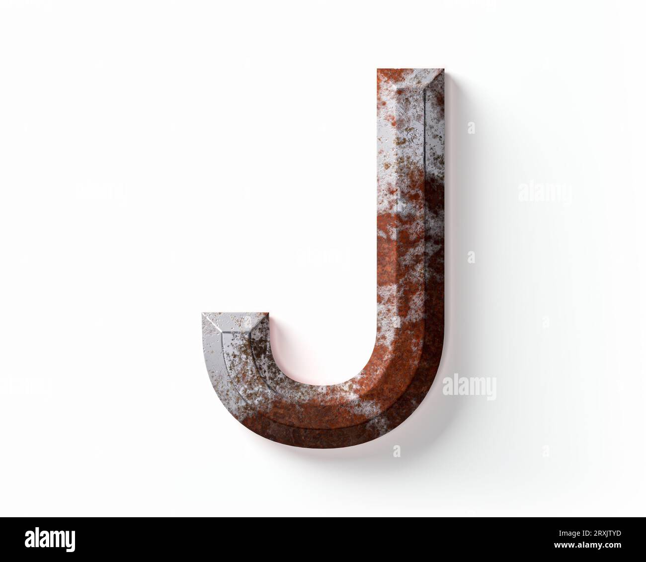 Letters made of rusty metal. 3d illustration of rust iron alphabet ...