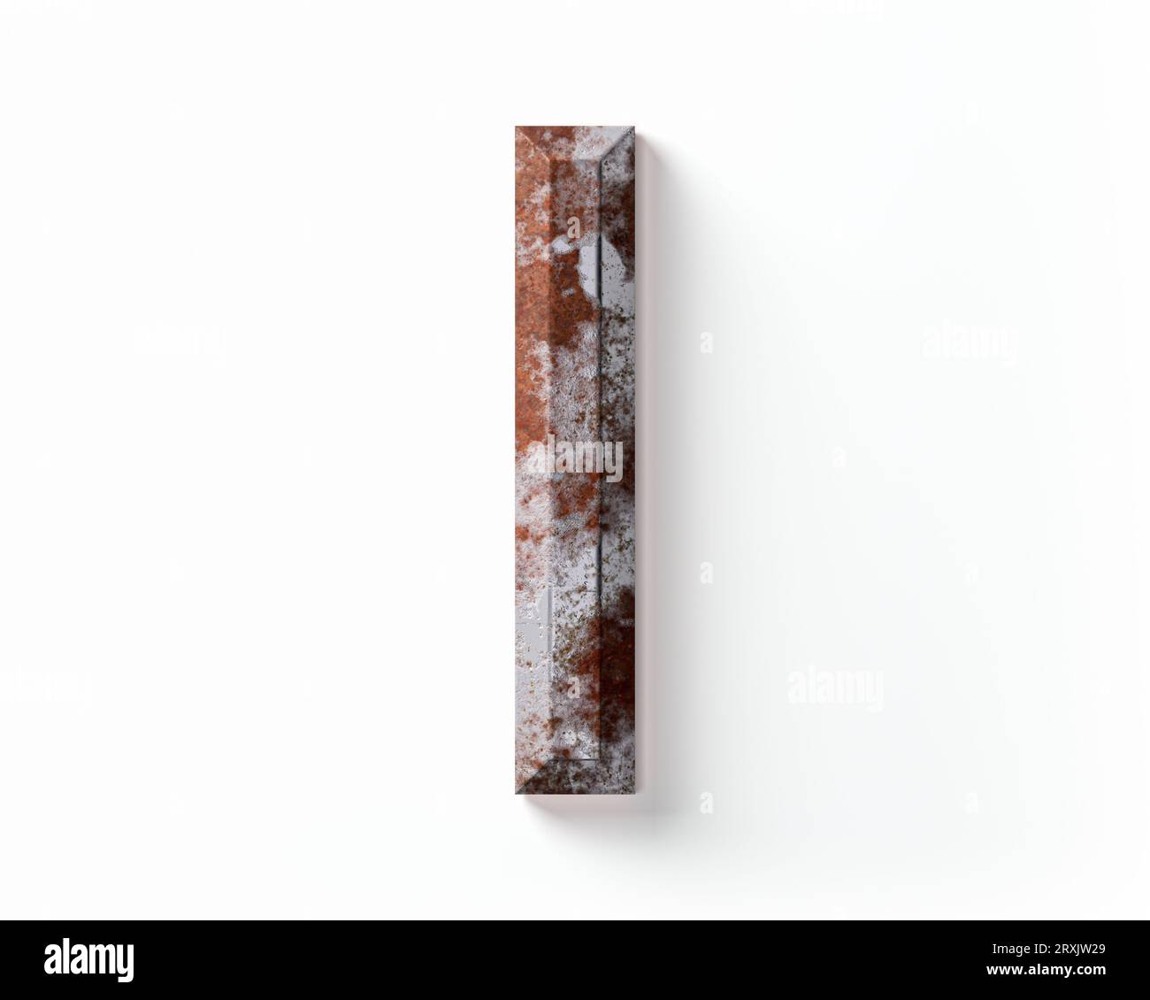 Letters made of rusty metal. 3d illustration of rust iron alphabet ...