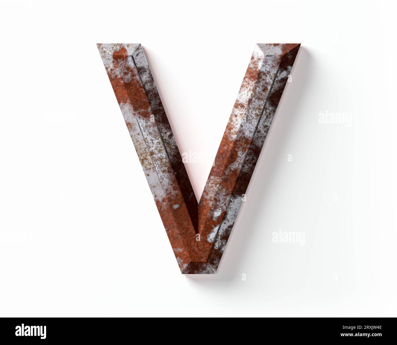 Letters made of rusty metal. 3d illustration of rust iron alphabet ...