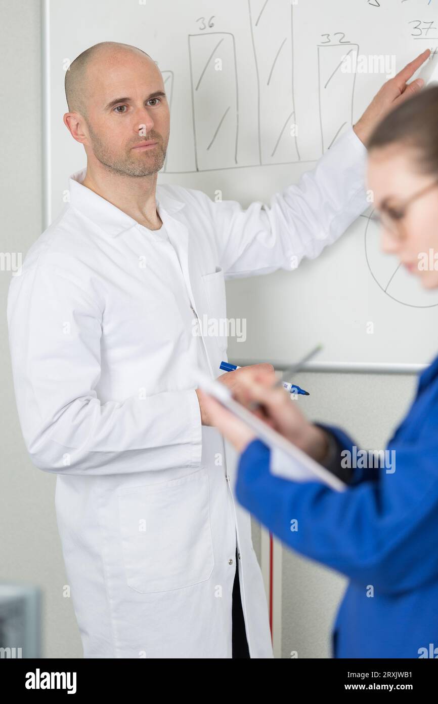 teacher giving lesson to the apprentice Stock Photo - Alamy