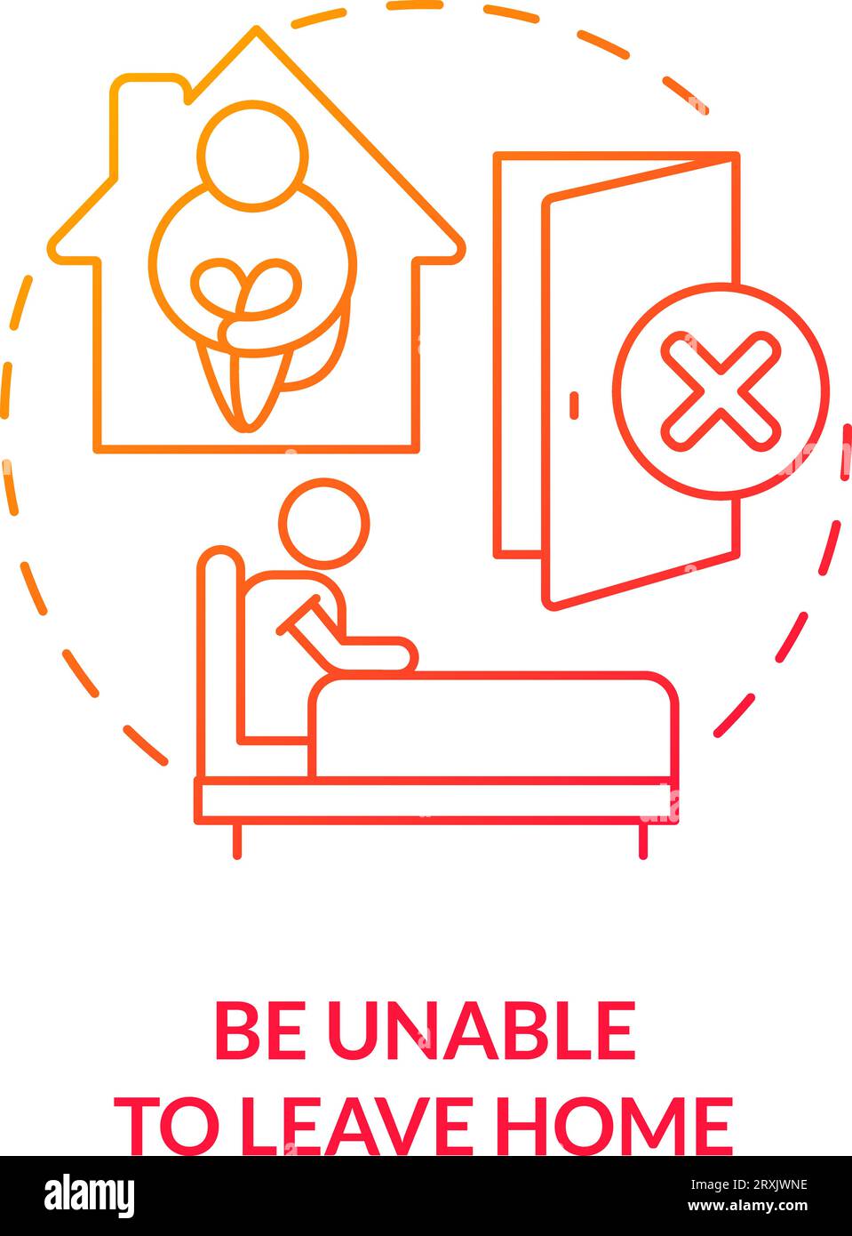 2D be unable to leave home linear icon concept Stock Vector Image & Art ...