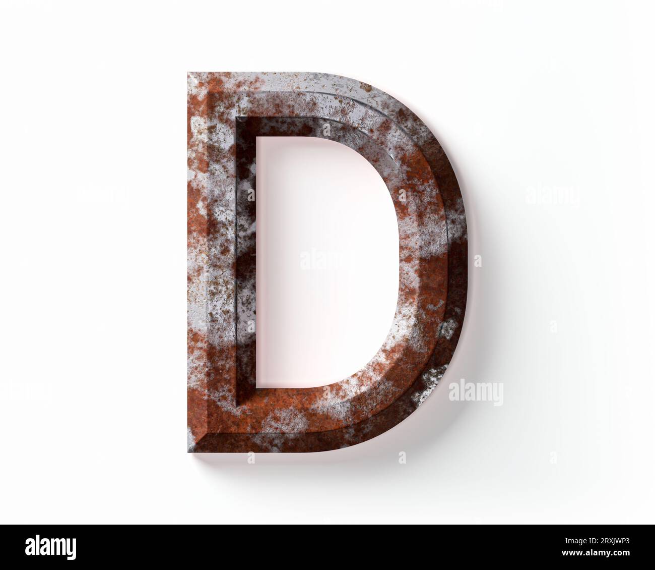 Letters made of rusty metal. 3d illustration of rust iron alphabet ...
