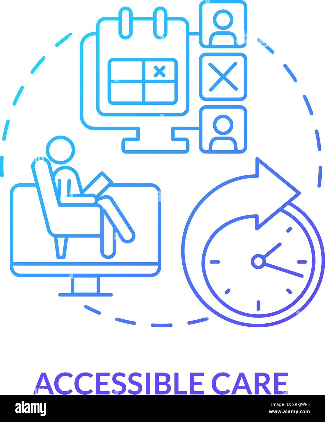 2D accessible care linear icon concept Stock Vector Image & Art - Alamy