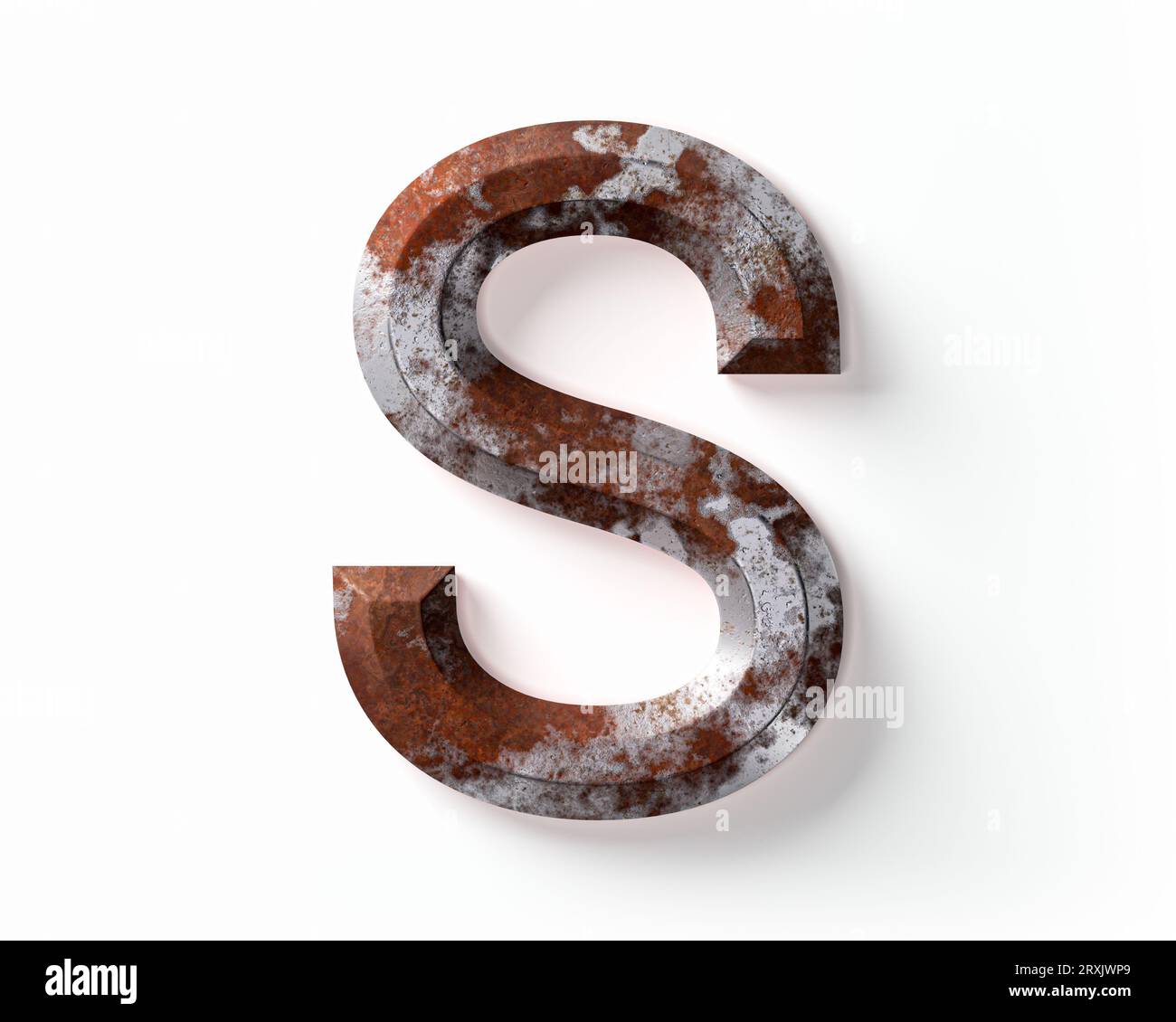 Letters made of rusty metal. 3d illustration of rust iron alphabet ...
