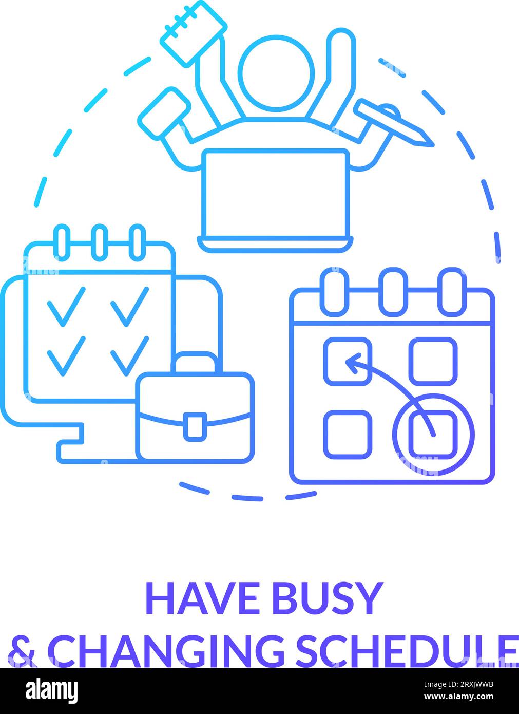 2D have busy and changing schedule linear icon concept Stock Vector ...