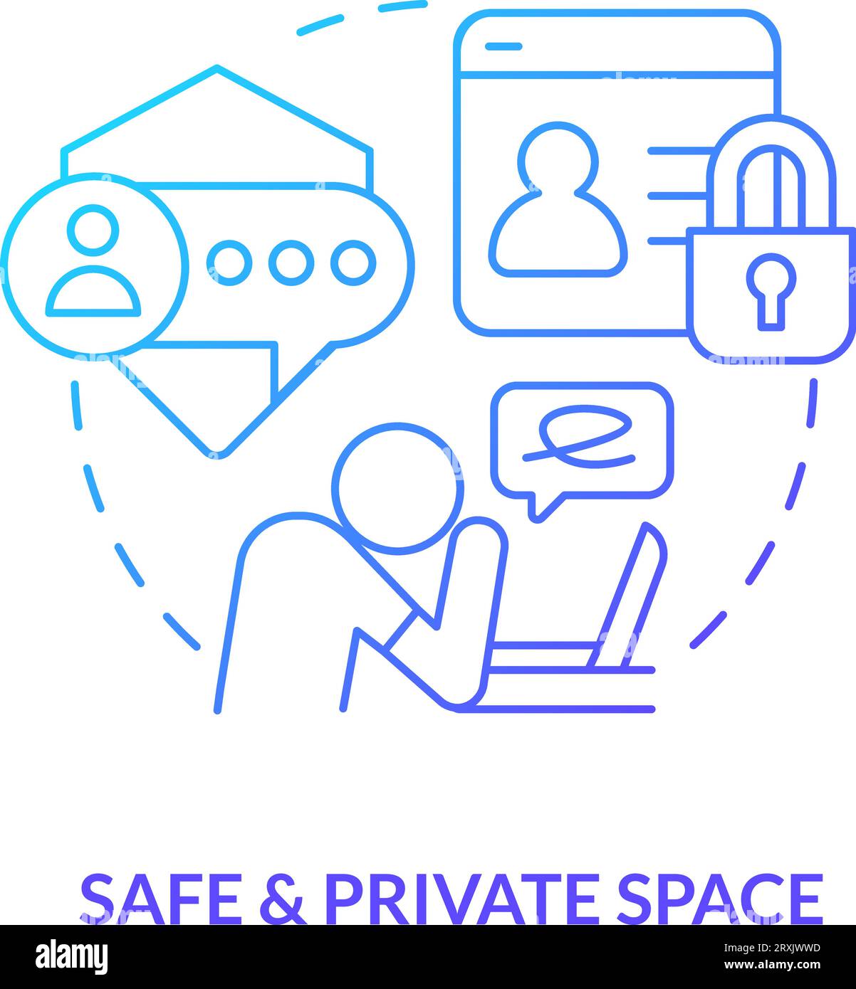 2D safe and private space linear icon concept Stock Vector Image & Art ...