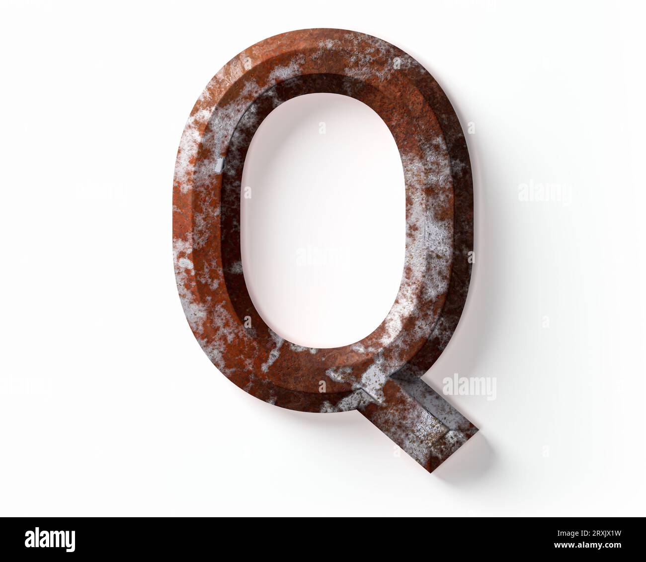 Letters made of rusty metal. 3d illustration of rust iron alphabet ...