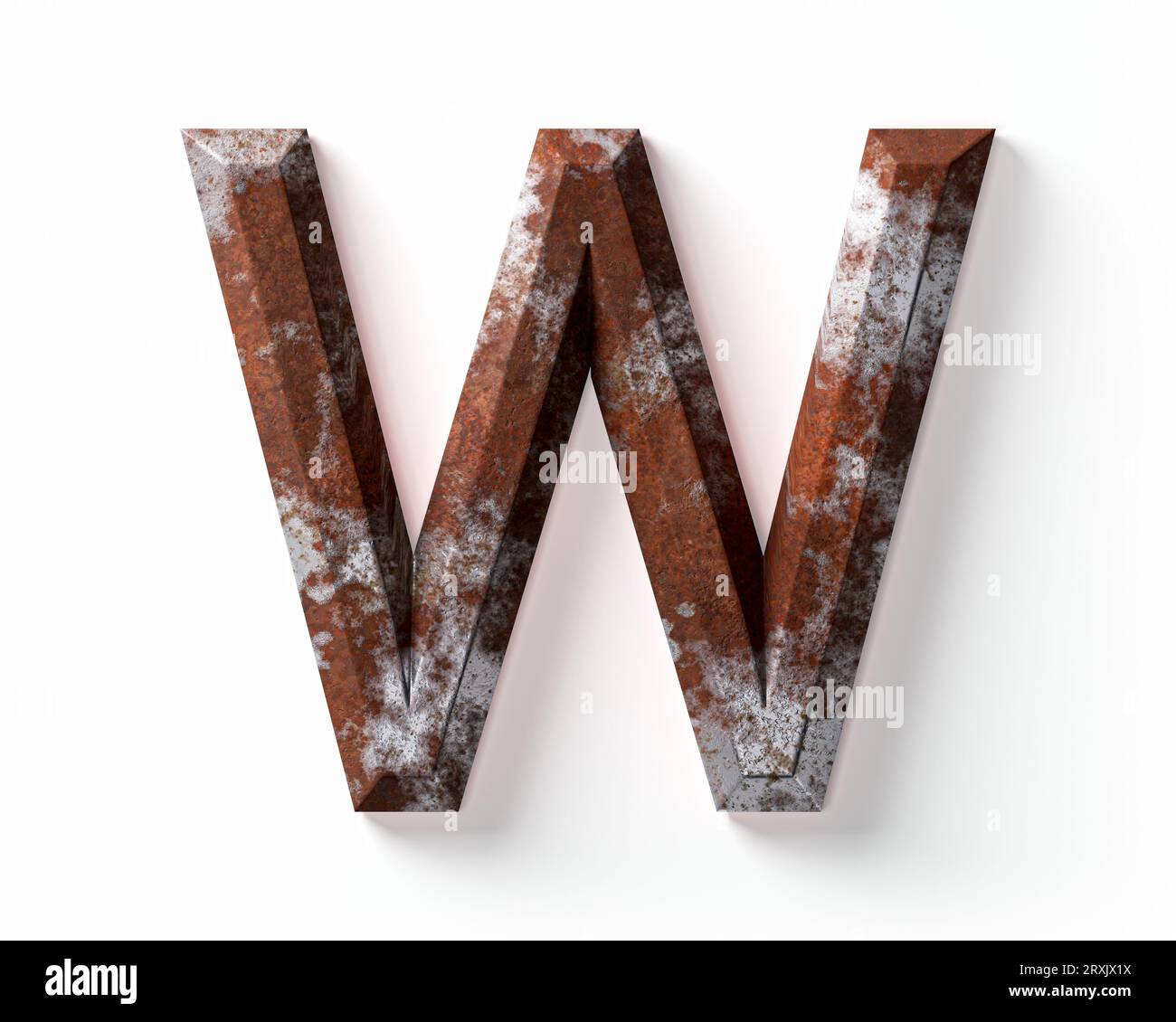 Letters made of rusty metal. 3d illustration of rust iron alphabet ...