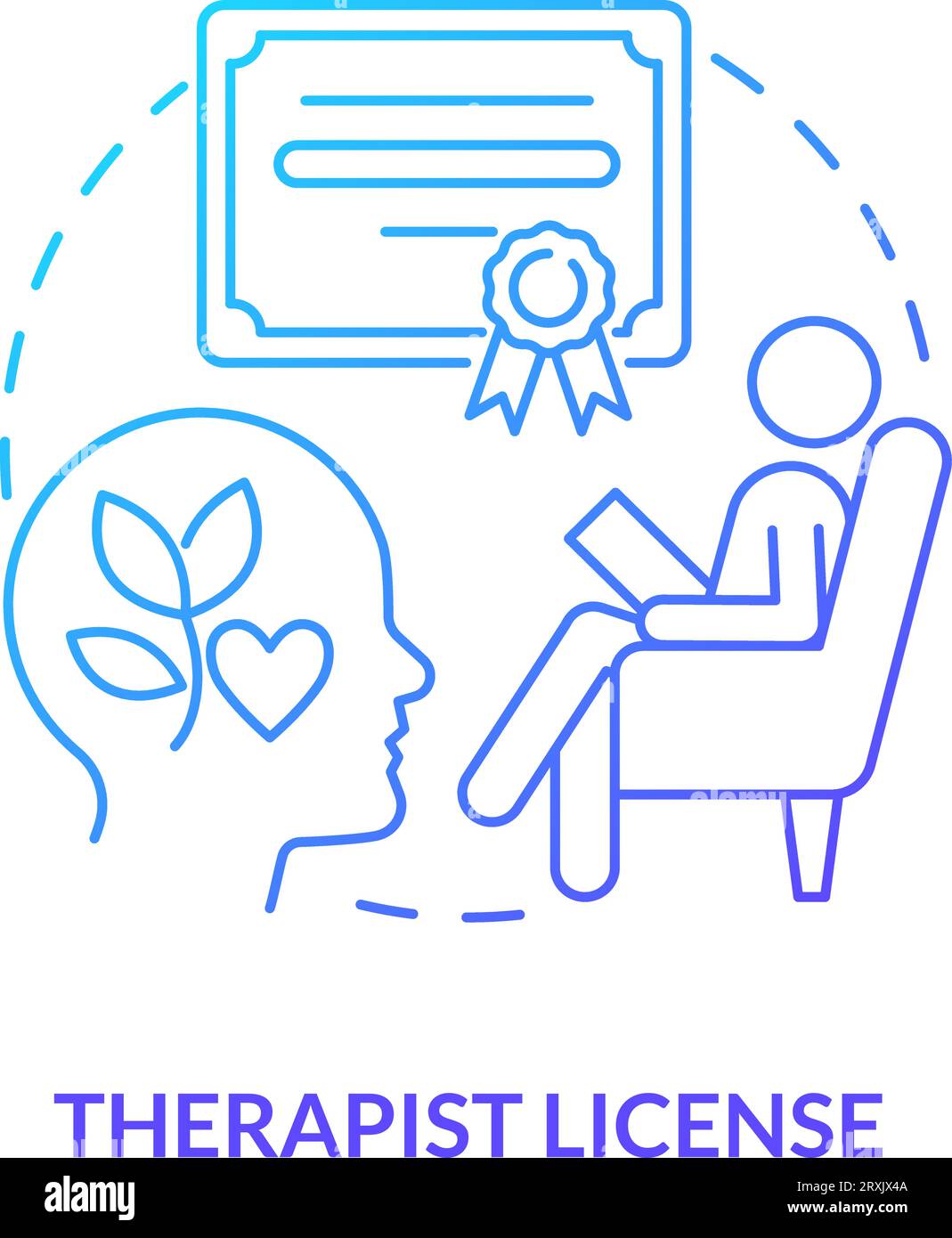 2D gradient therapist license linear icon concept Stock Vector Image & Art - Alamy