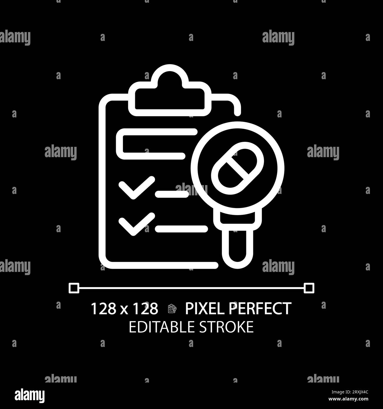 2D customizable thin line white medical prescription icon Stock Vector Image & Art - Alamy