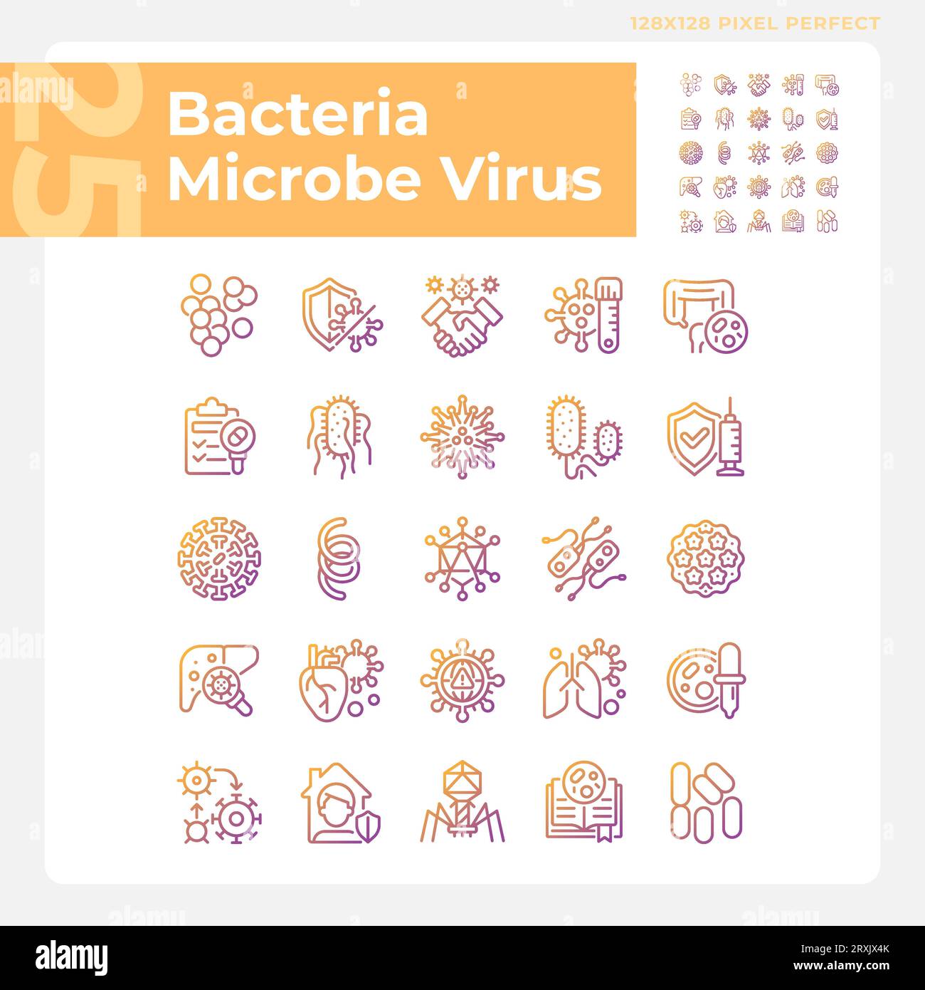 2D gradient bacteria icons set Stock Vector Image & Art - Alamy