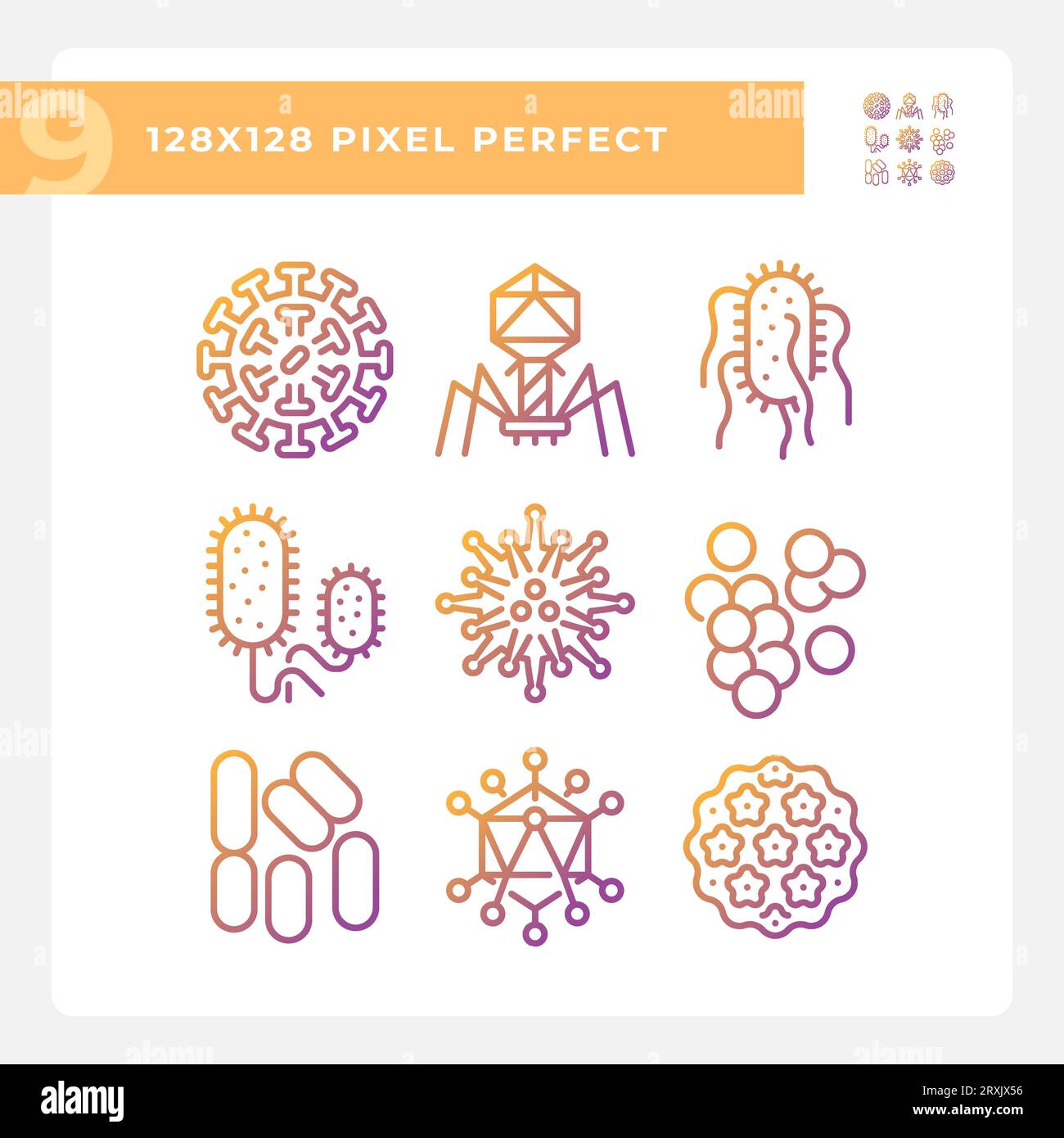 Pack of pixel perfect gradient bacteria icons Stock Vector Image & Art ... Pack of pixel perfect gradient bacteria icons Stock Vector Image & Art ...