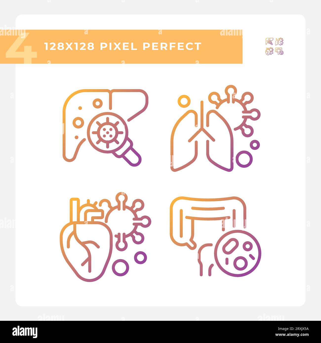Pixel perfect gradient bacteria icons set Stock Vector Image & Art - Alamy