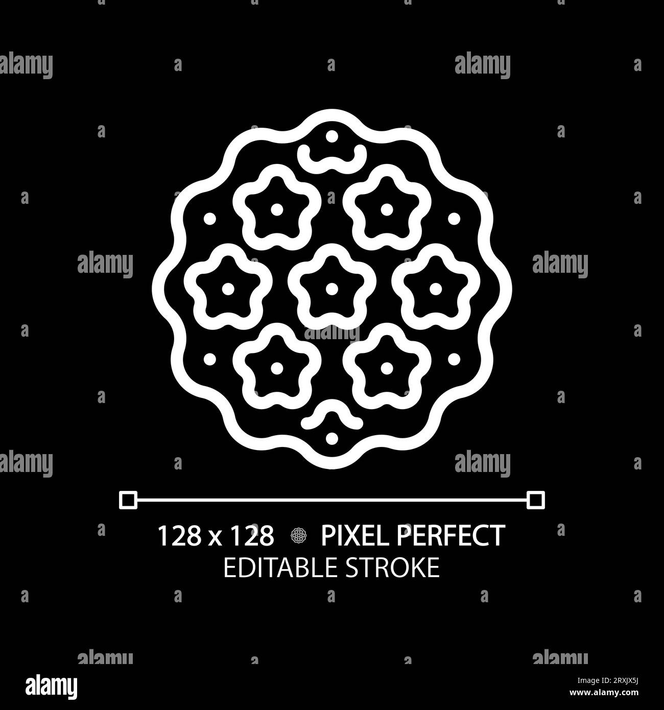 2D customizable thin line white bacteria icon Stock Vector Image & Art ...