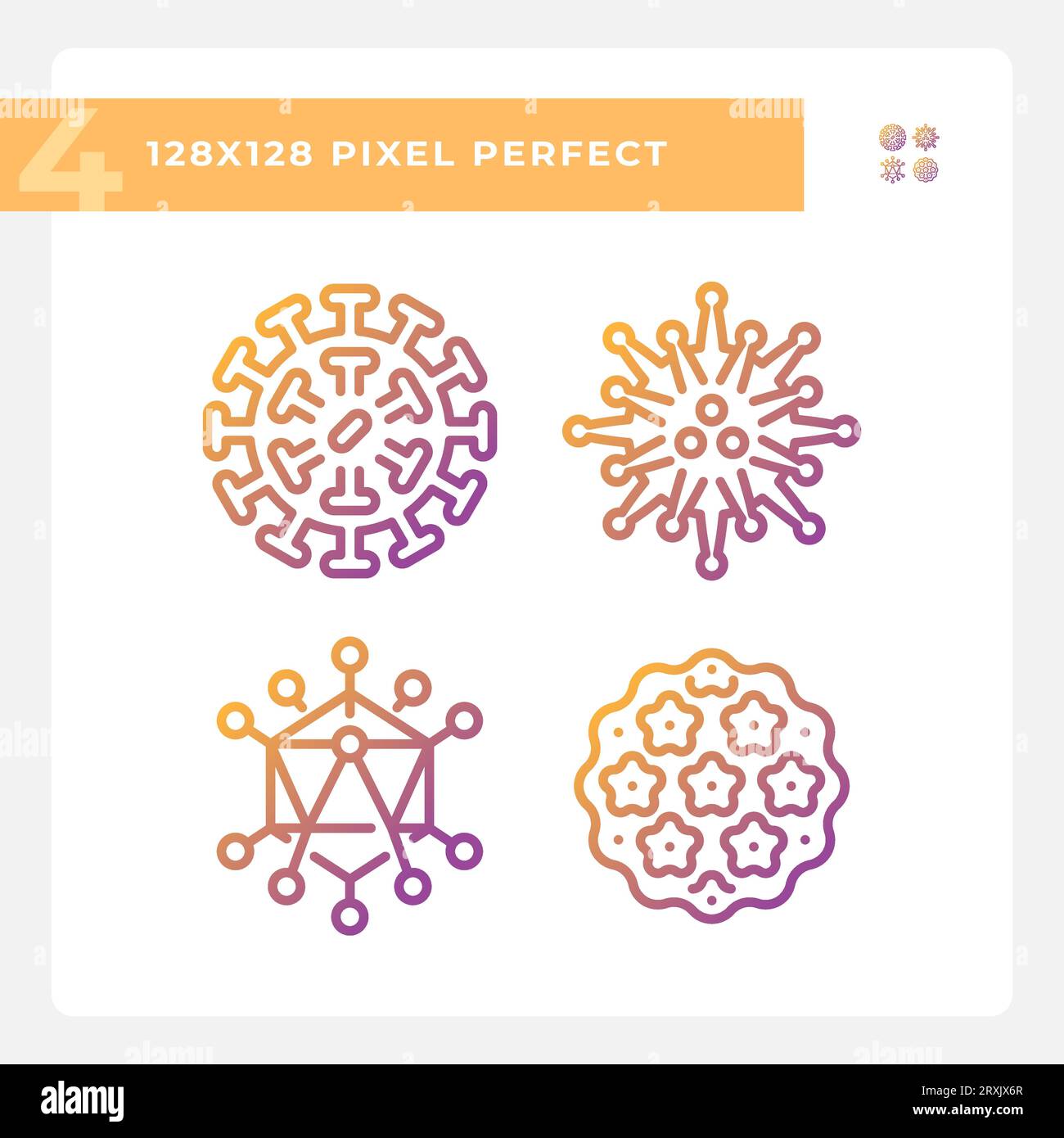 2D gradient bacteria icons pack Stock Vector Image & Art - Alamy