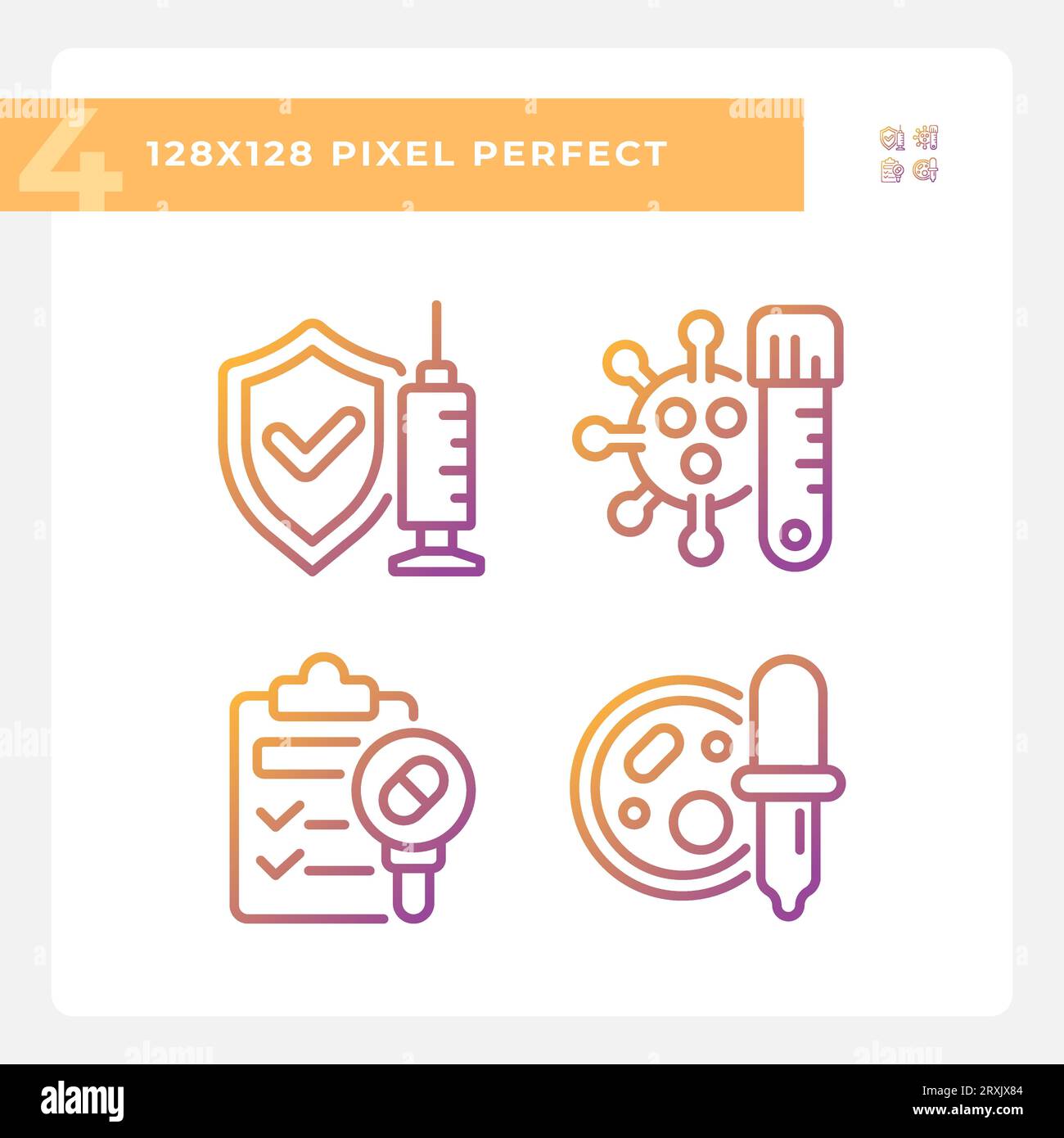 2D gradient bacteria line icons pack Stock Vector Image & Art - Alamy