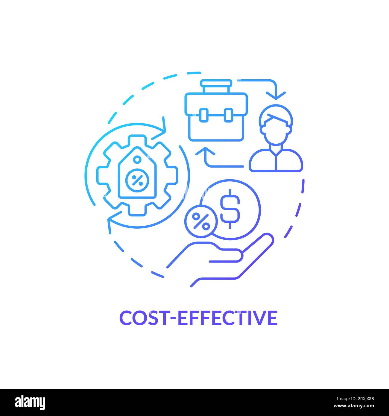 2d Gradient Thin Linear Icon Cost Effective Concept Stock Vector Image