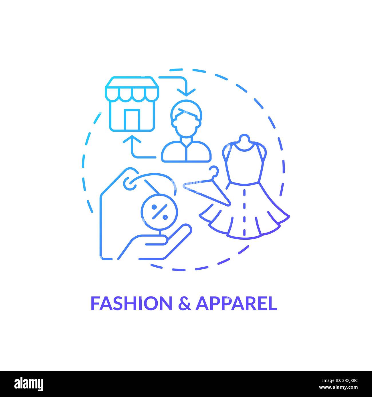 2D gradient thin linear fashion and apparel icon concept Stock Vector ...