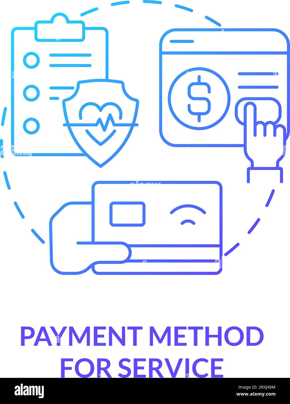 2D payment method for service linear icon concept Stock Vector Image & Art - Alamy