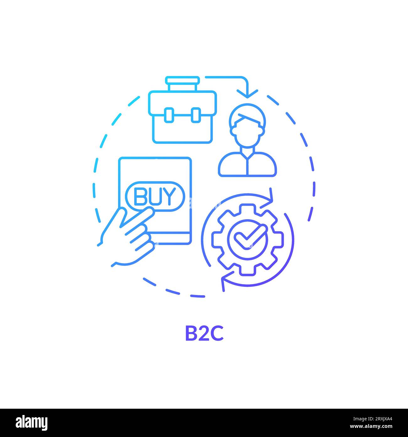 2d Gradient Thin Linear Icon B2c Concept Stock Vector Image And Art Alamy