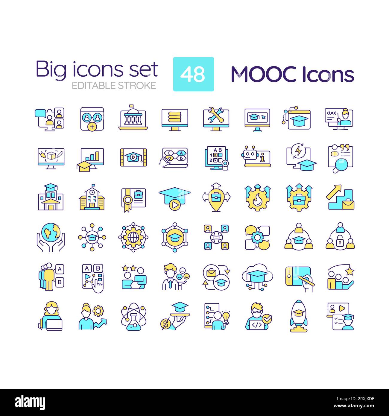 Set engineering icons representing Stock Vector Images - Alamy