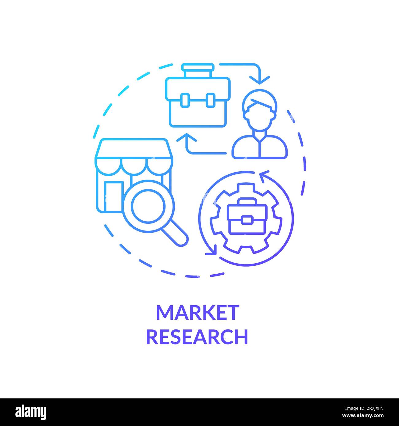2D gradient thin linear icon market research concept Stock Vector Image & Art - Alamy