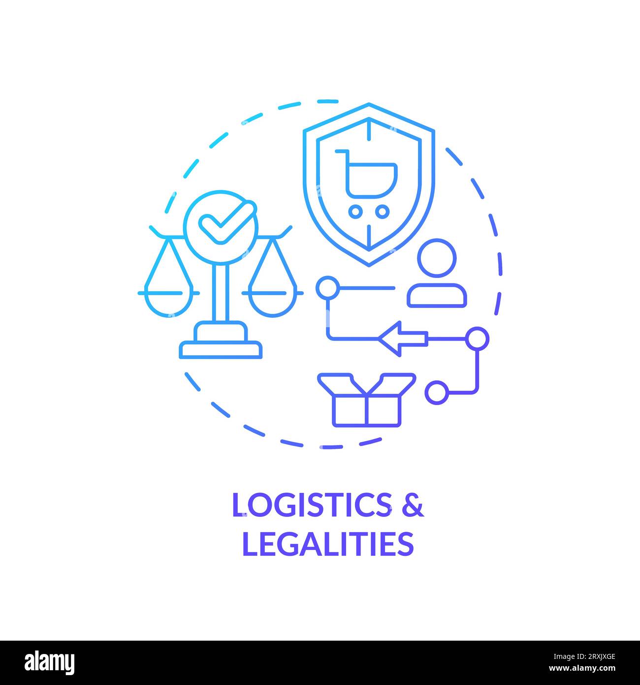 2D gradient thin line icon logistics and legalities concept Stock Vector Image & Art - Alamy