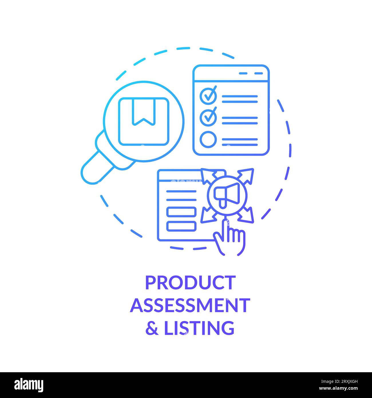 2D gradient icon product assessment and listing concept Stock Vector Image & Art - Alamy
