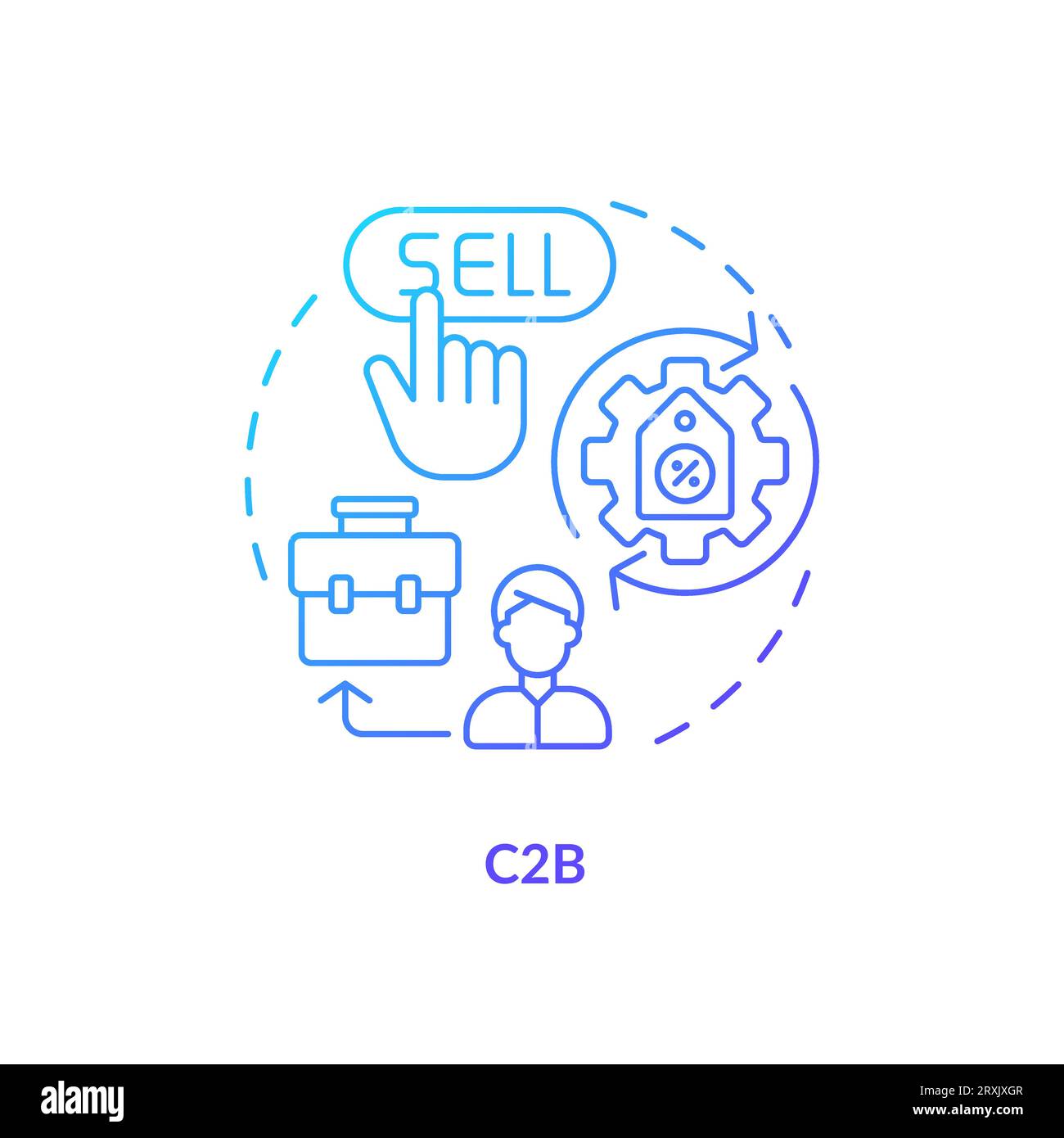 2d Gradient Thin Linear Icon C2b Concept Stock Vector Image And Art Alamy