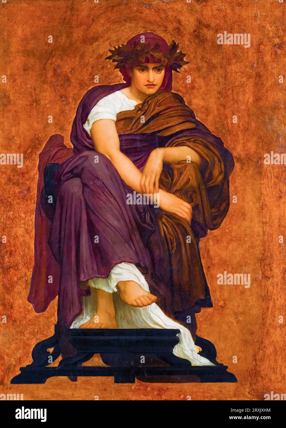 Frederic Leighton, Mnemosyne, Mother of the Muses, painting in oil on ...