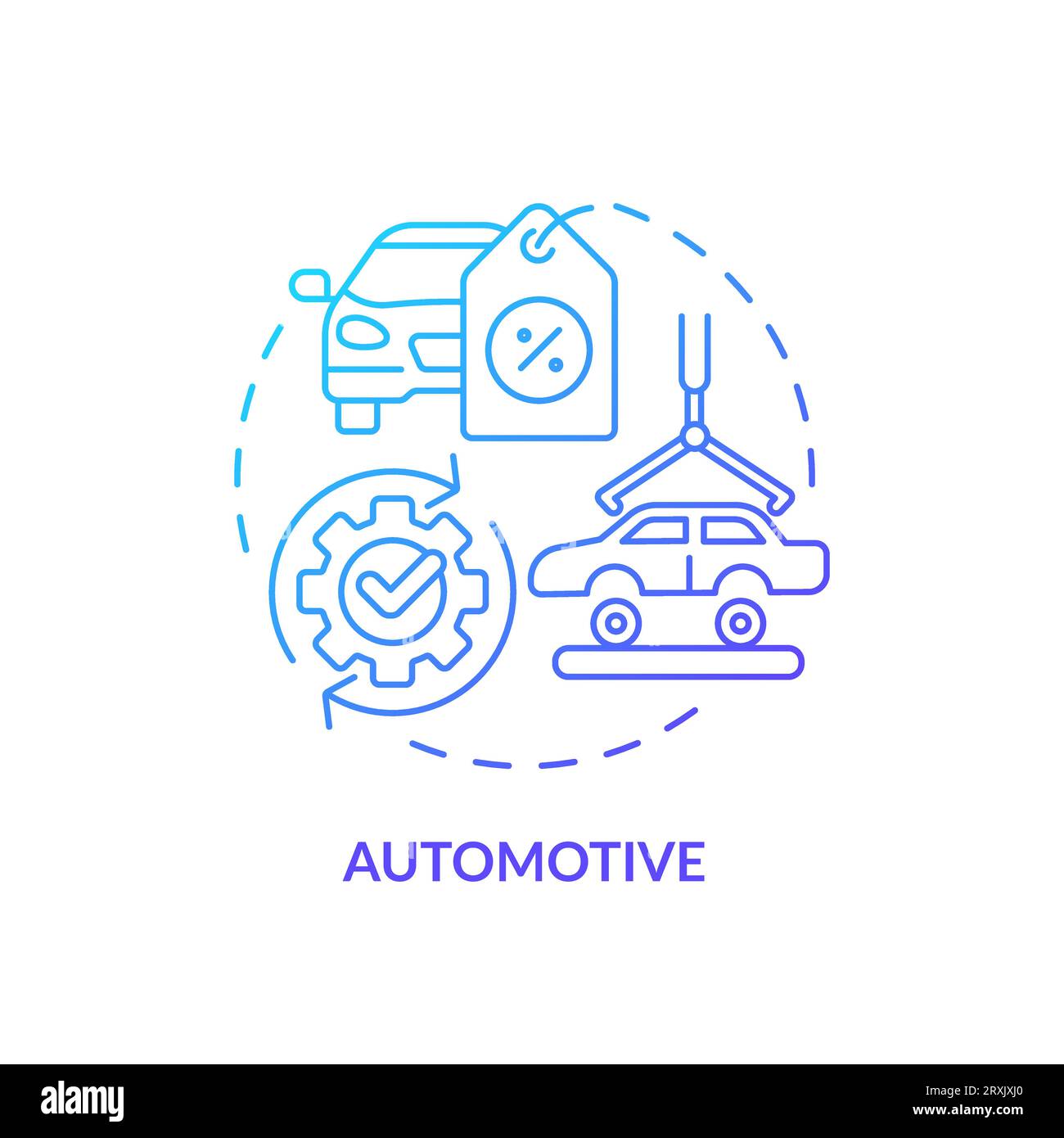 2d Gradient Thin Linear Icon Automotive Concept Stock Vector Image