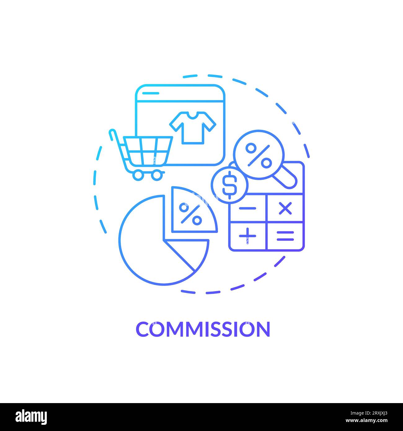 2D gradient thin linear icon commission concept Stock Vector Image & Art - Alamy