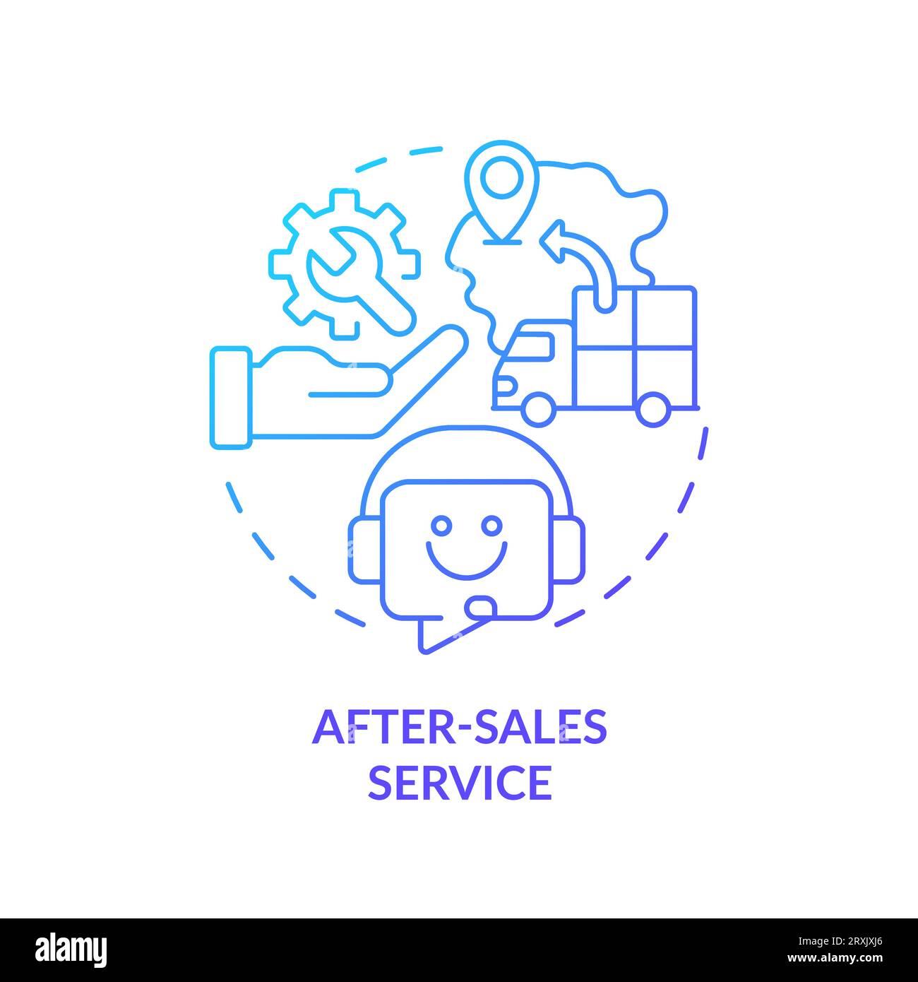 2D gradient thin linear icon after sales service concept Stock Vector Image & Art - Alamy