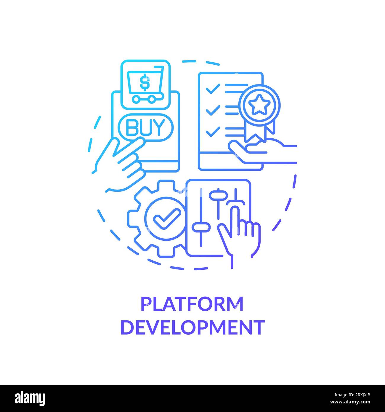 2D gradient thin linear icon platform development concept Stock Vector ... 2D gradient thin linear icon platform development concept Stock Vector ...