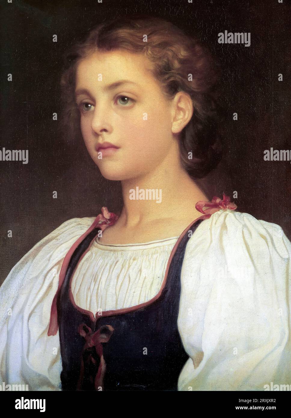 Frederic Leighton, Biondina, portrait painting in oil on canvas, 1879 ...